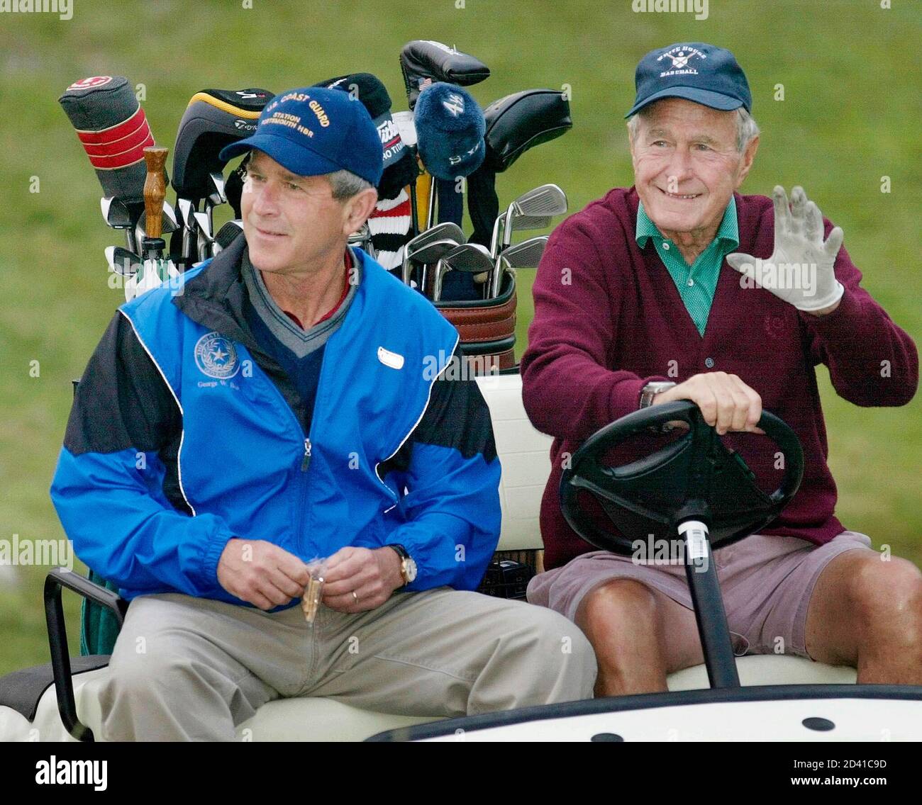 President george w bush waving hi-res stock photography and images - Alamy