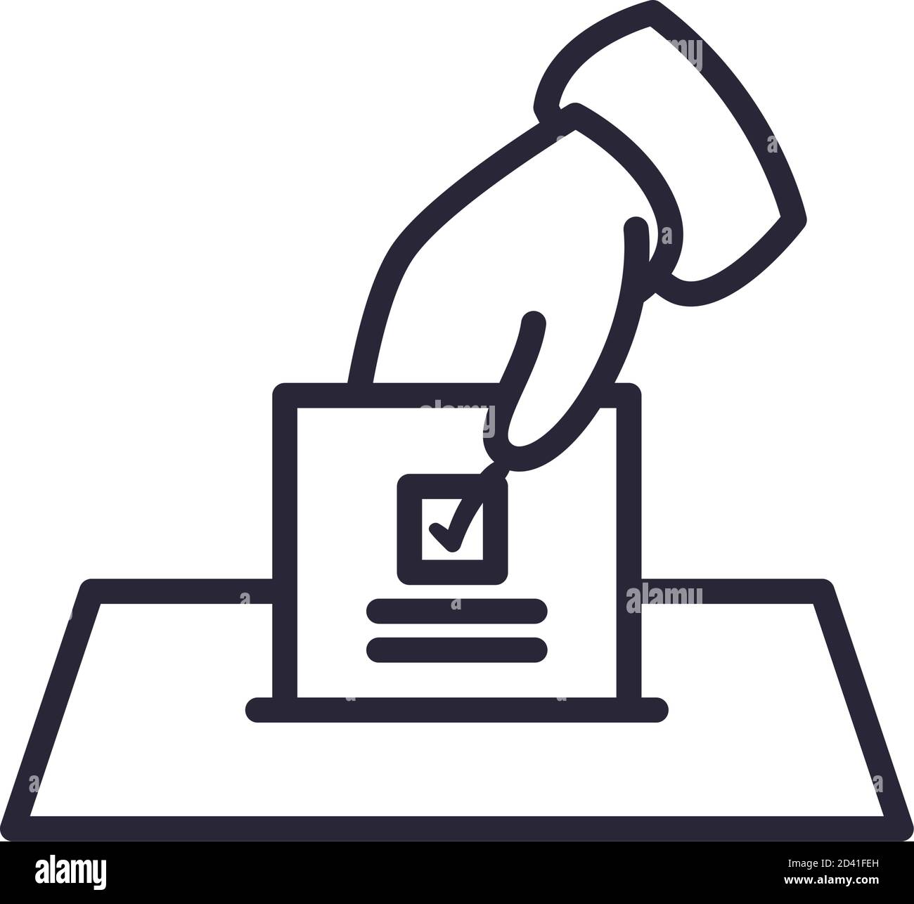hand holding vote paper line style icon design, President election ...