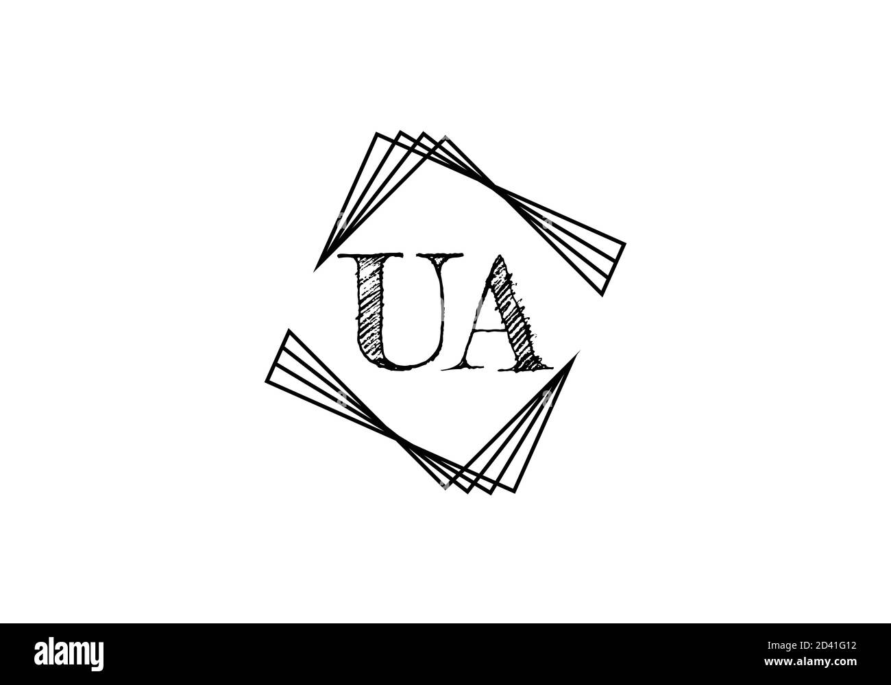 Initial Monogram Letter UA Logo Design Vector Template. Graphic ...