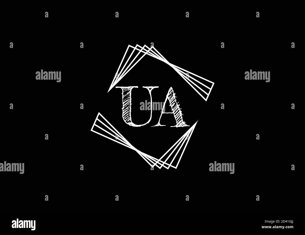 Initial Monogram Letter UA Logo Design Vector Template. Graphic ...