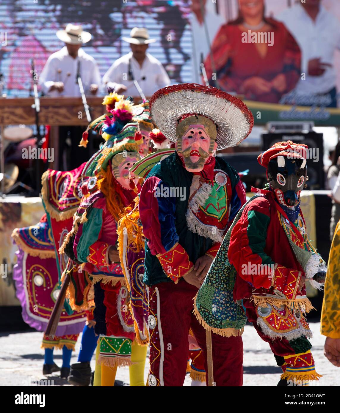 Mayans (Mayas) dressed as conquistadors at a Mayan theatrical ...