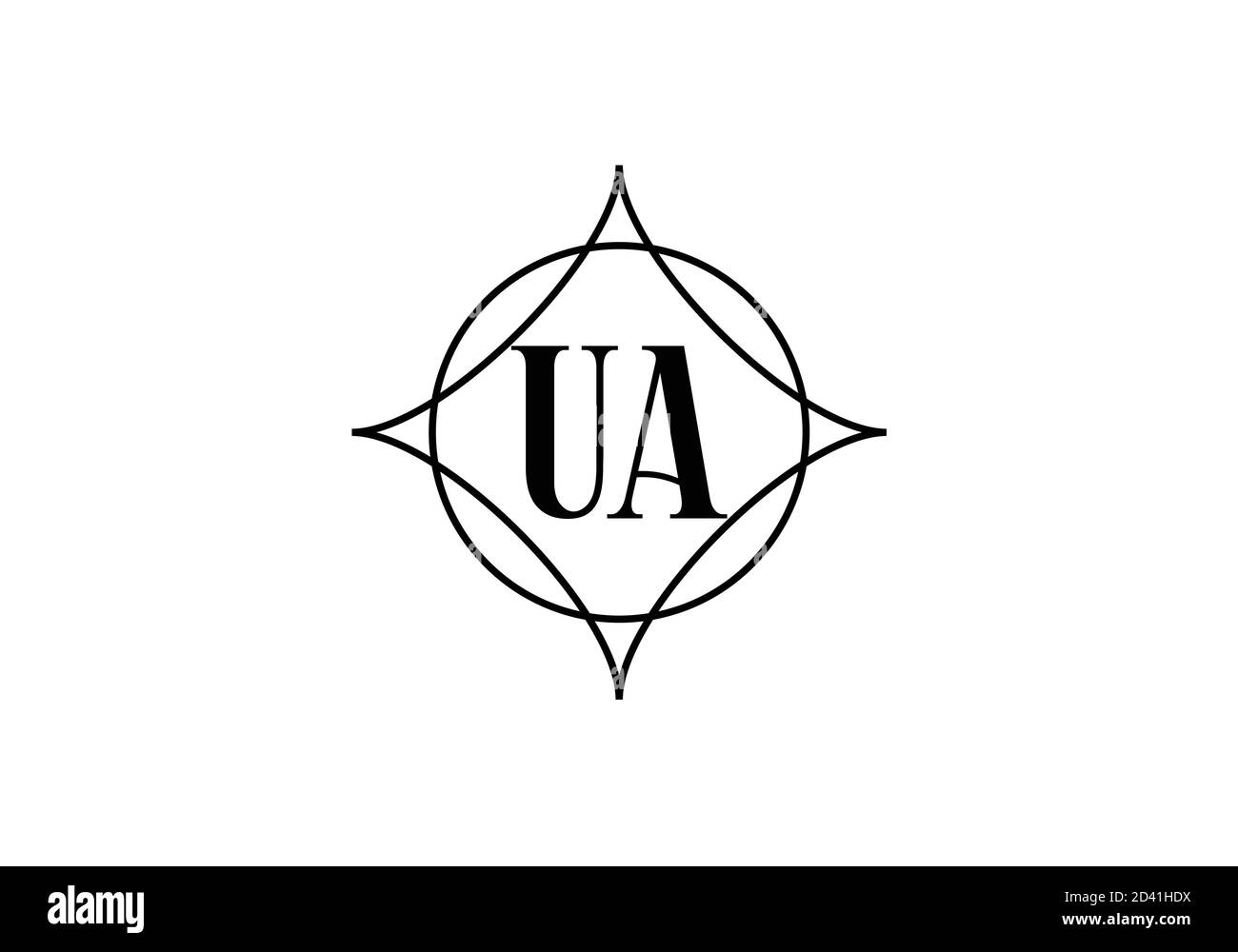 Initial Monogram Letter UA Logo Design Vector Template. Graphic ...