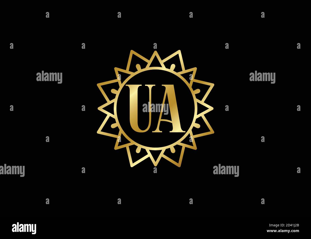 Initial Monogram Letter UA Logo Design Vector Template. Graphic ...