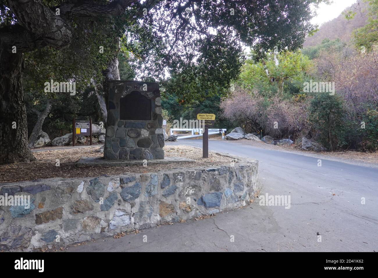 Maple springs trailhead gate in the Cleveland national forest on ...