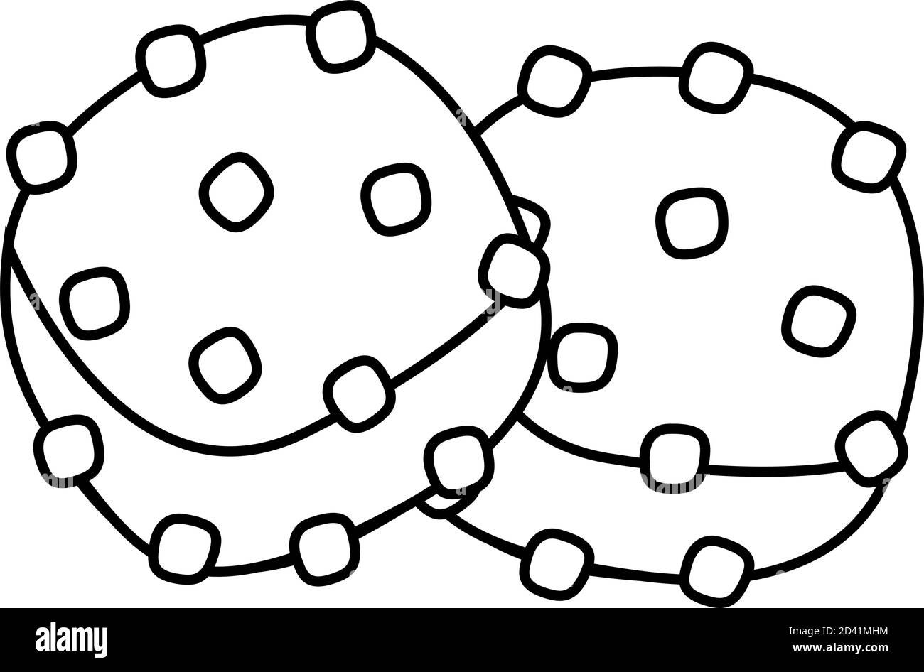 cookies line style icon design, bakery food shop breakfast traditional ...