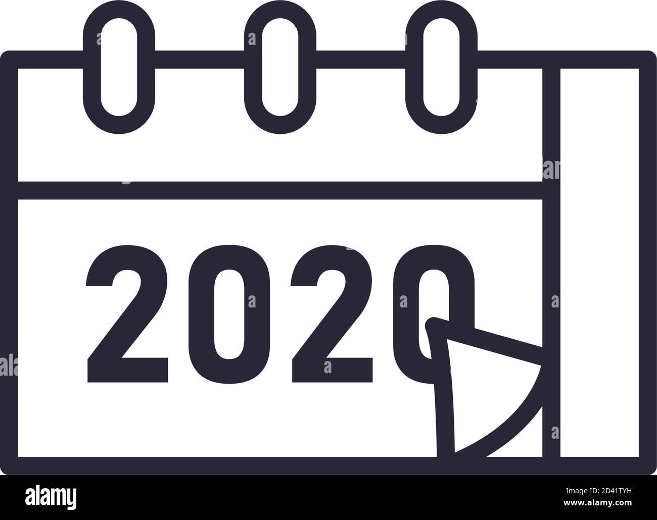 2020 Calendar line style icon design, Planner time event moth date day ...