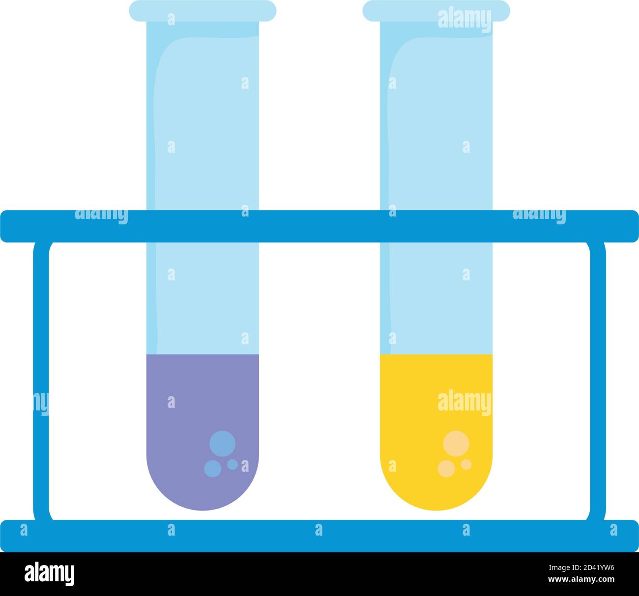 test tubes on stand icon over white background, flat style, vector ...