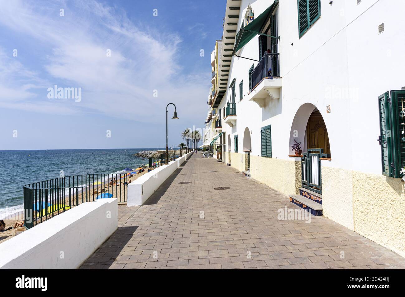 Beautiful view of a street by the coast Stock Photo - Alamy