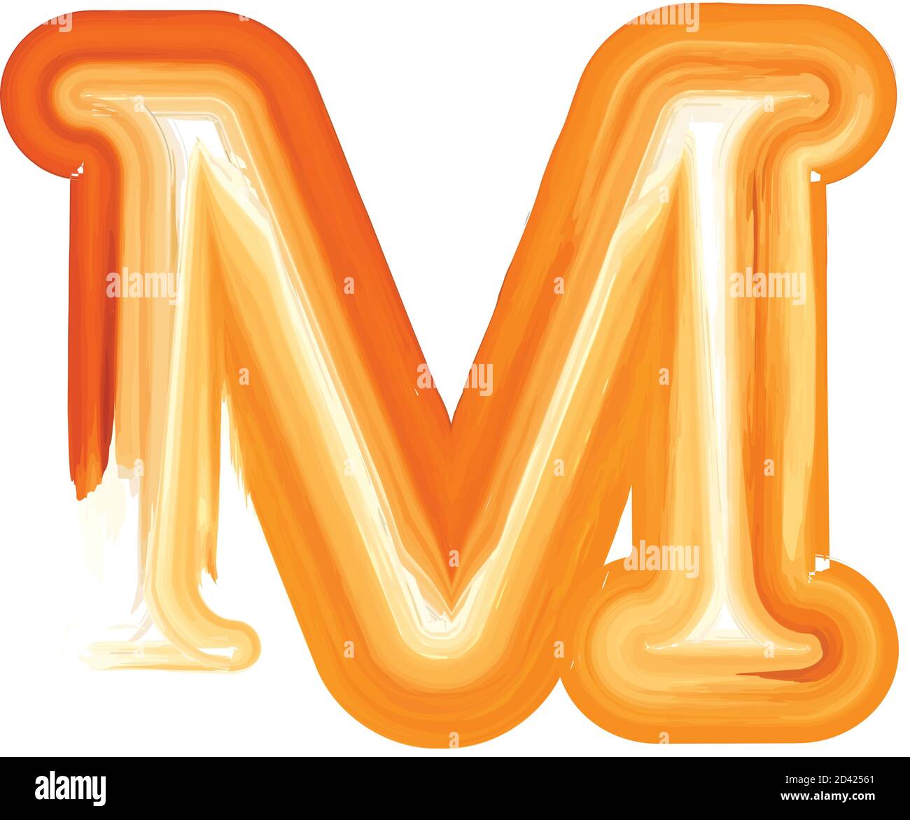 Abstract Oil Paint Letter M Vector illustration Stock Vector Image ...