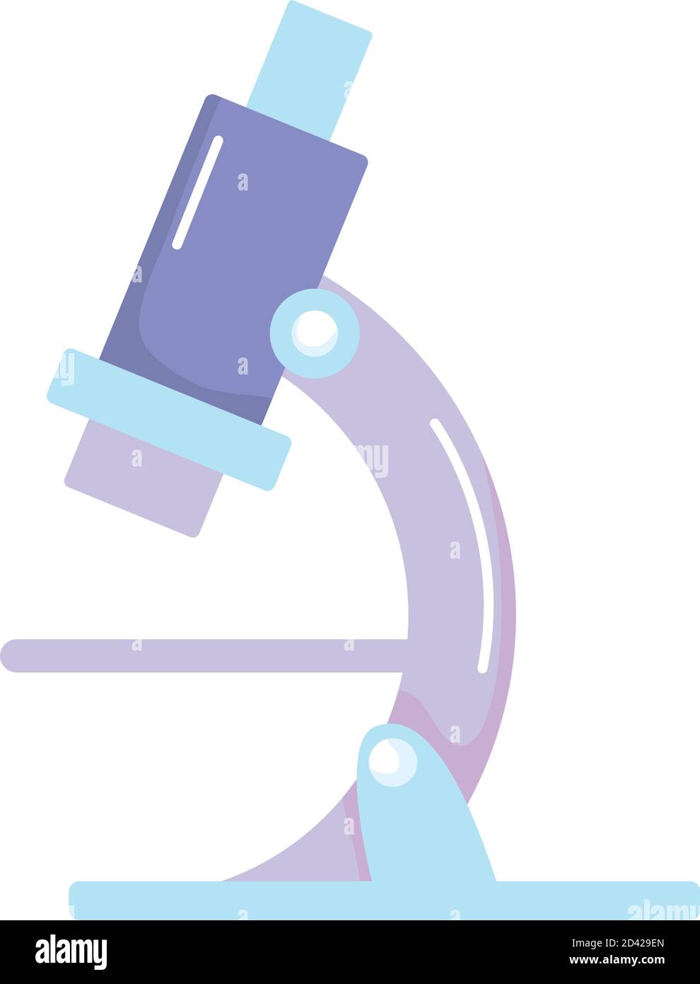 microscope tool icon over white background, flat style, vector ...