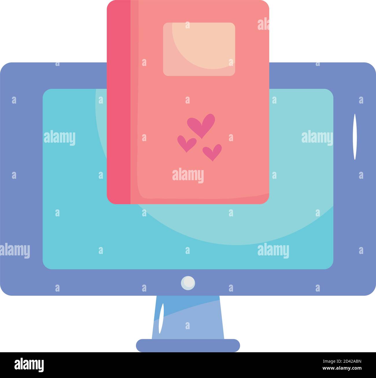 notebook and computer icon over white background, flat style, vector ...