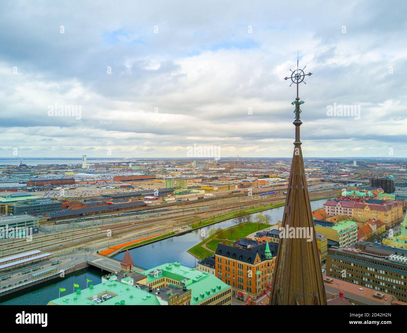 Cityscape of Malmo under a cloudy sky at daytime in Sweden Stock Photo ...