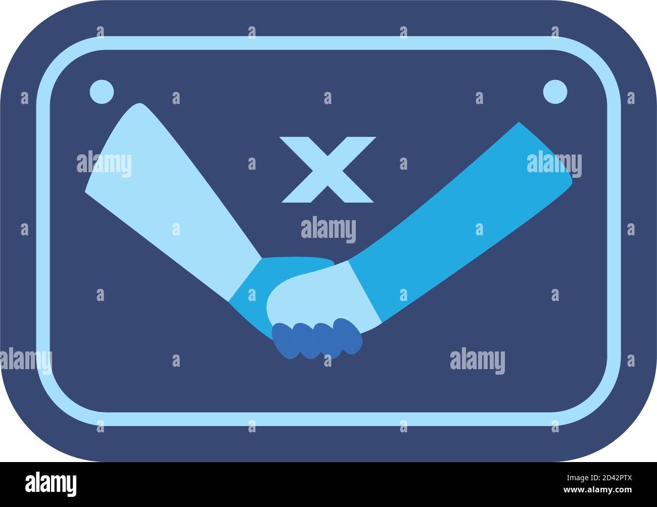 do not shake hands in road sign flat style icon design of new normality ...