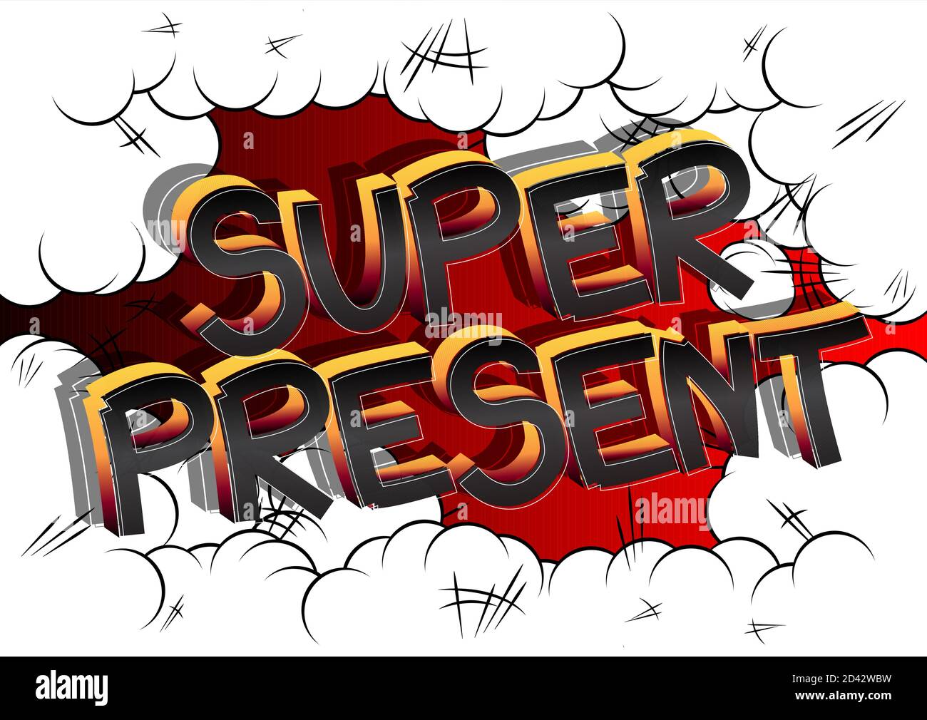 Super Comic book style colorful cartoon words on abstract comics ...