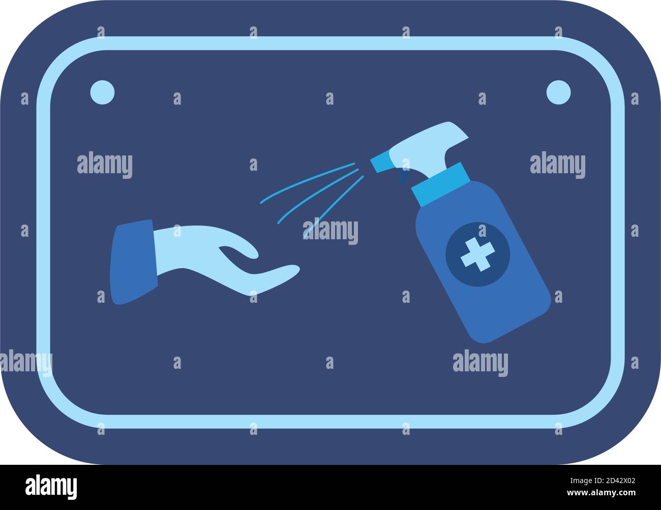 Hand and sanitizer bottle in road sign flat style icon design ...