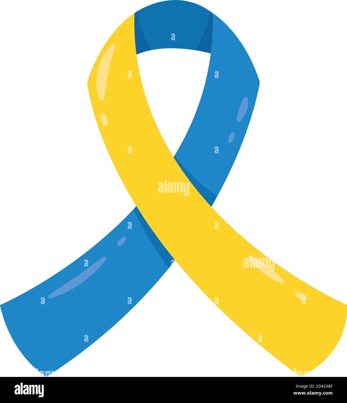 ribbon campaign yellow and blue colors vector illustration design Stock ...