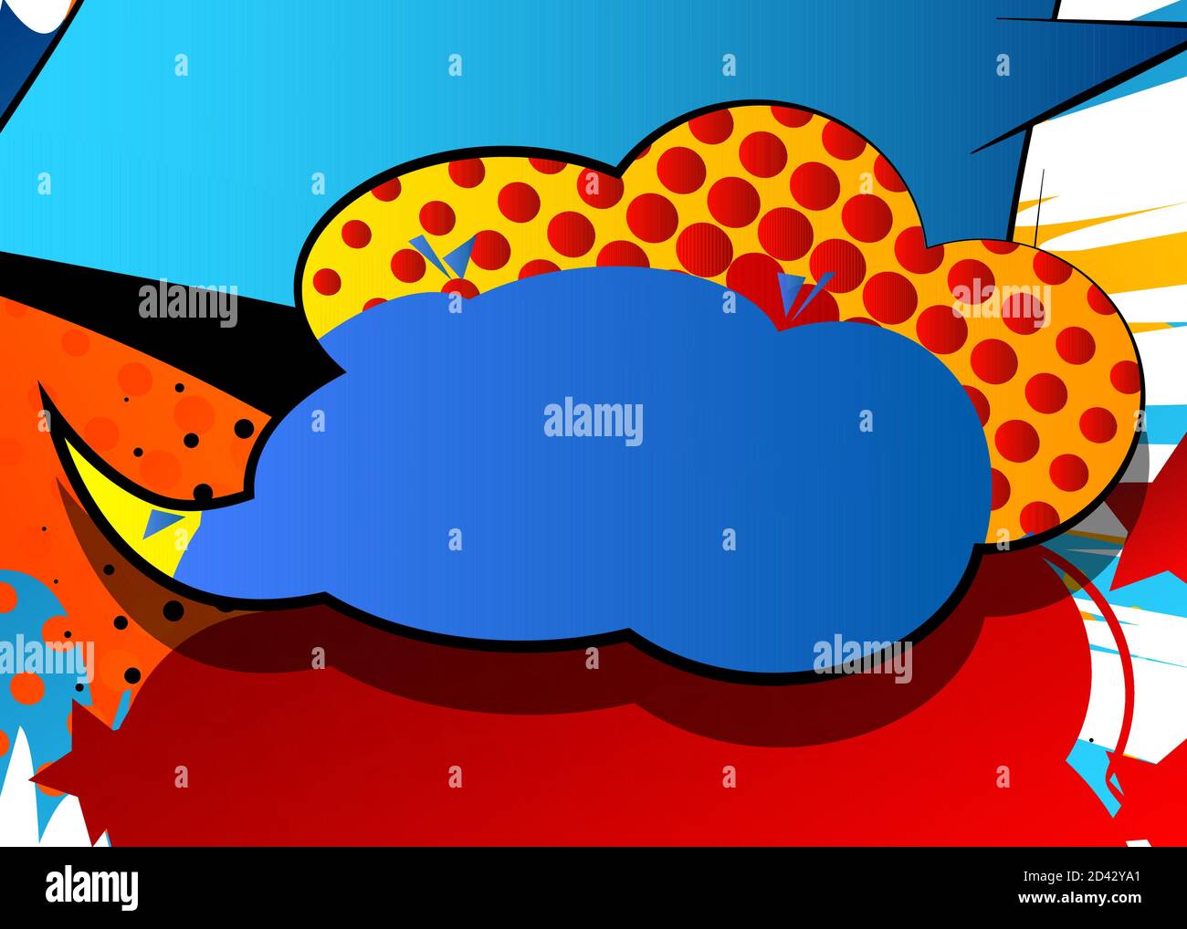 Comic book speech bubble filled with vibrant colors. Talk icon. Cartoon ...