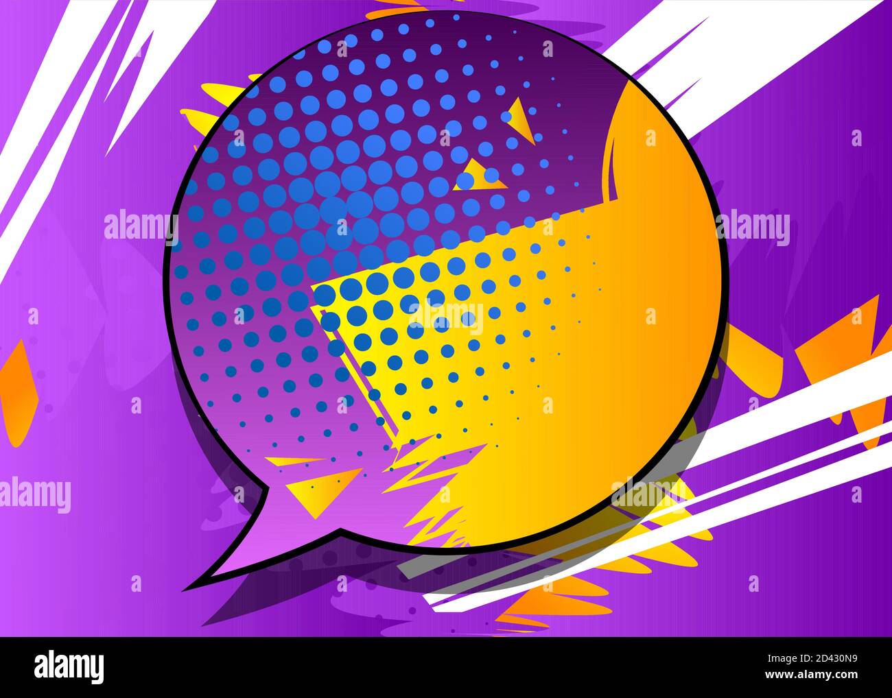 Comic book speech bubble filled with vibrant colors. Talk icon. Cartoon ...