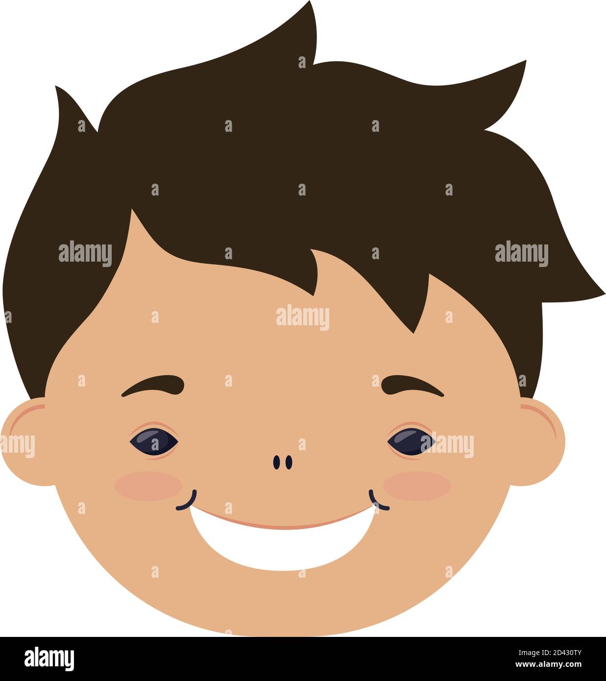 happy little boy head character vector illustration design Stock Vector ...