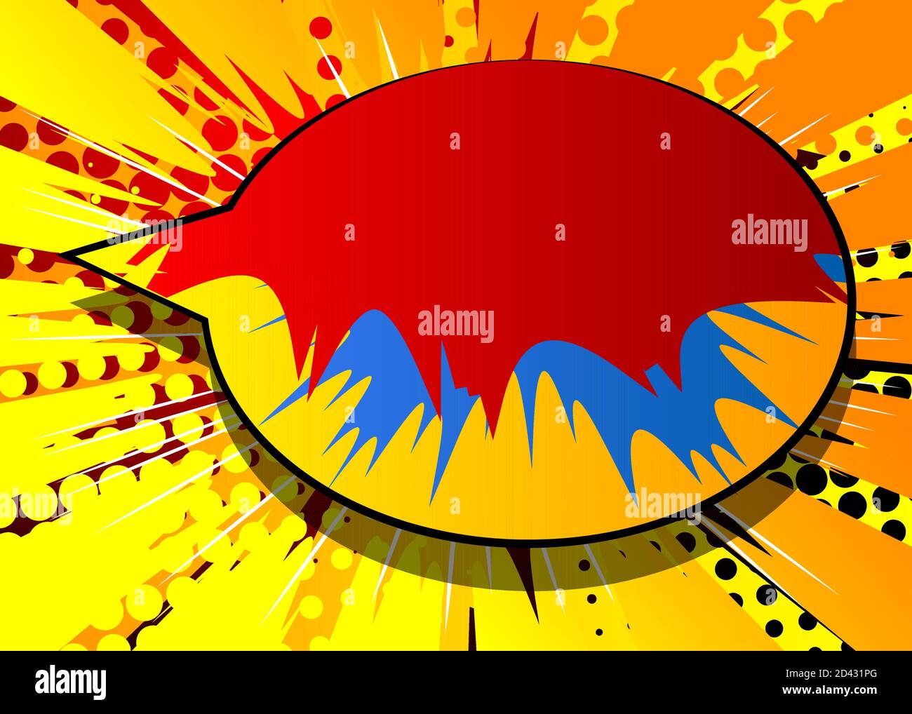 Comic book speech bubble filled with vibrant colors. Talk icon. Cartoon ...