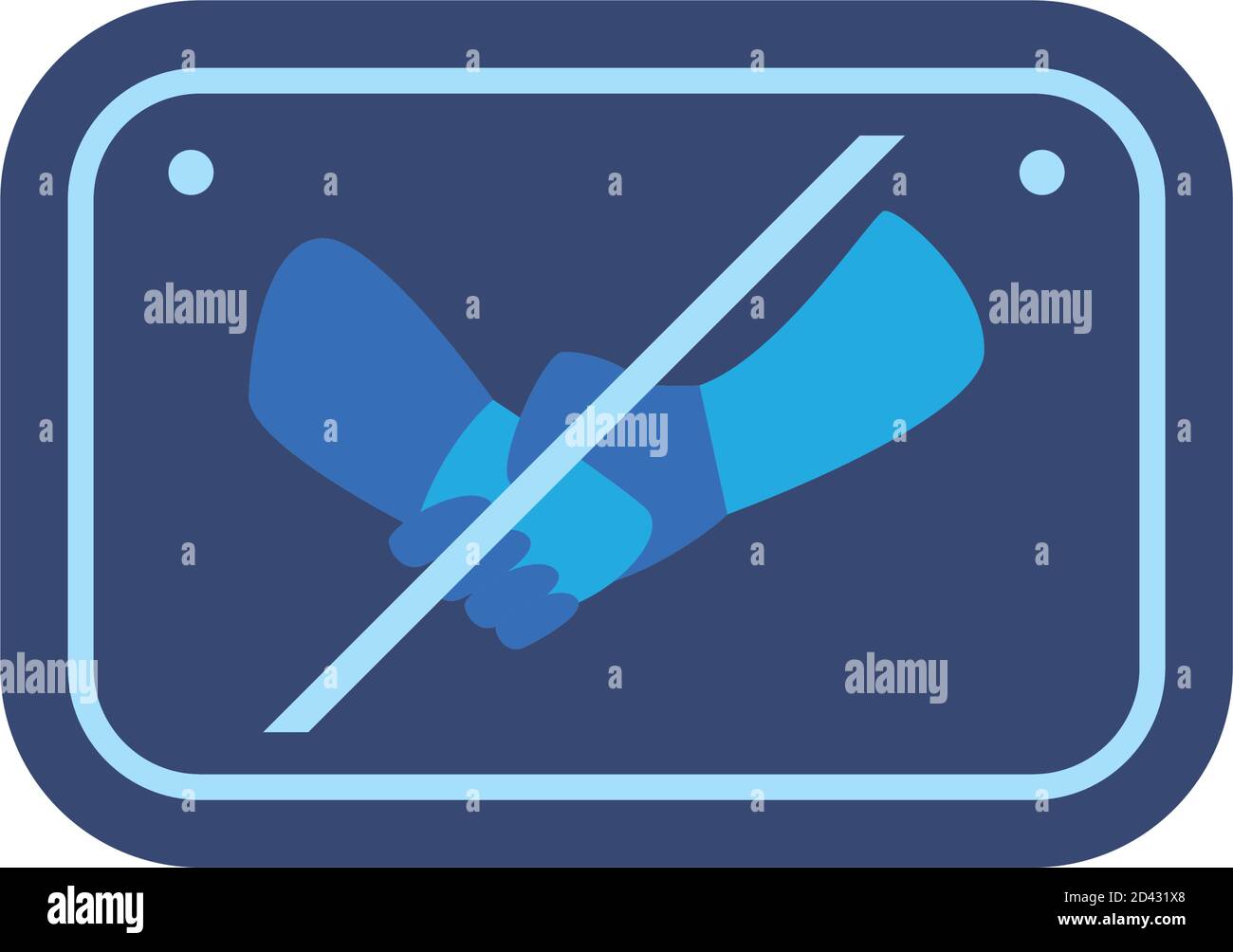 do not shake hands in road sign flat style icon design of new normality ...