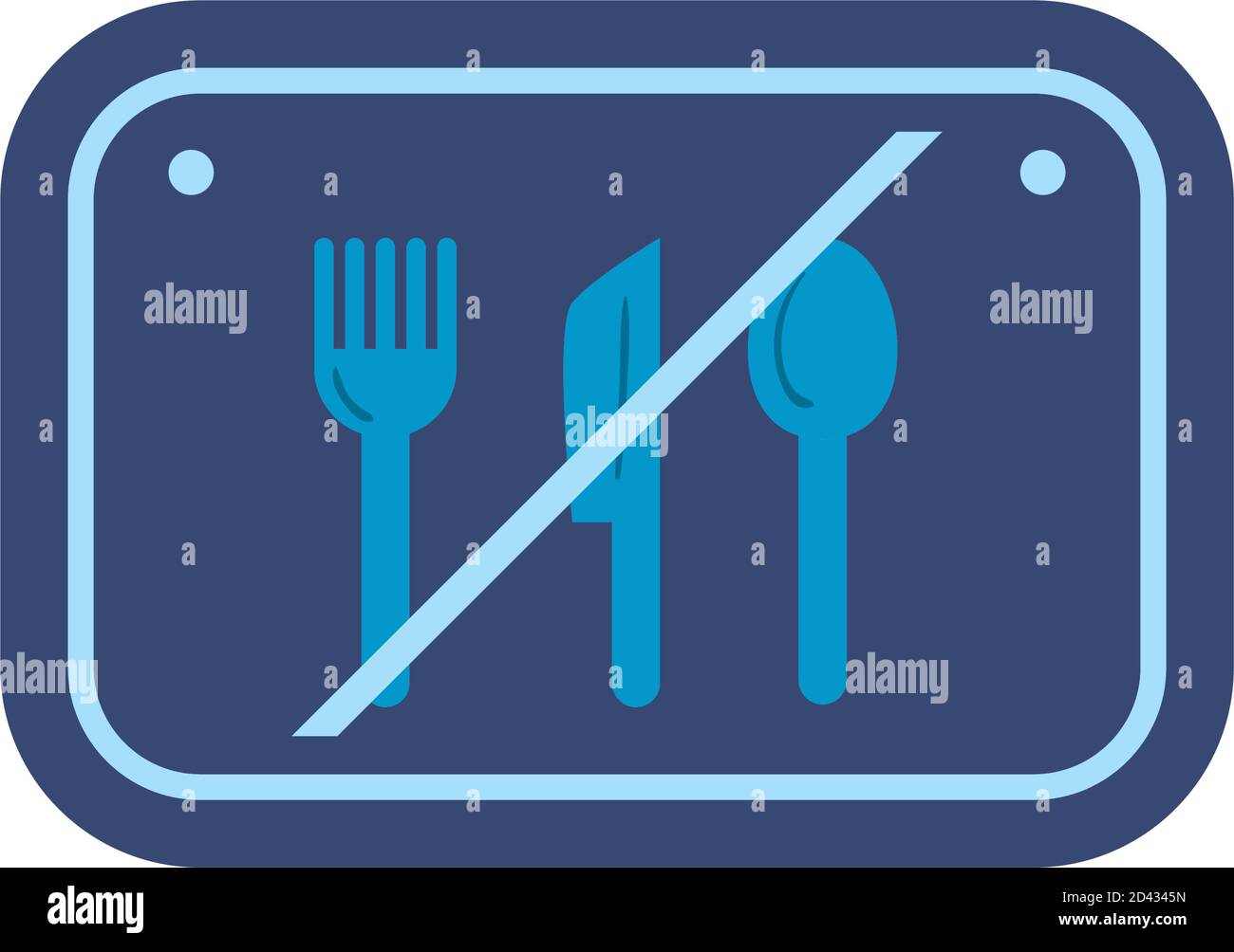 no restaurant in road sign flat style icon design of new normality ...