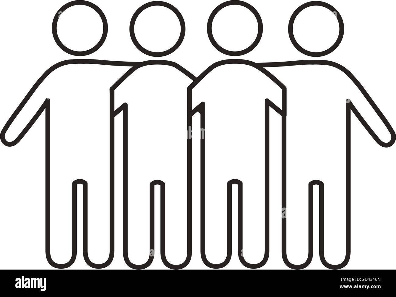 group of male community figures line style icon vector illustration ...