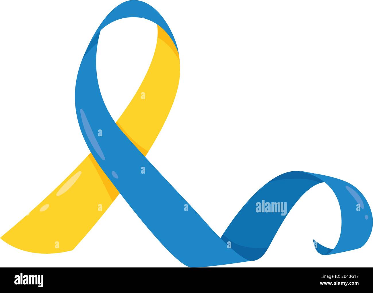 ribbon campaign yellow and blue colors vector illustration design Stock ...