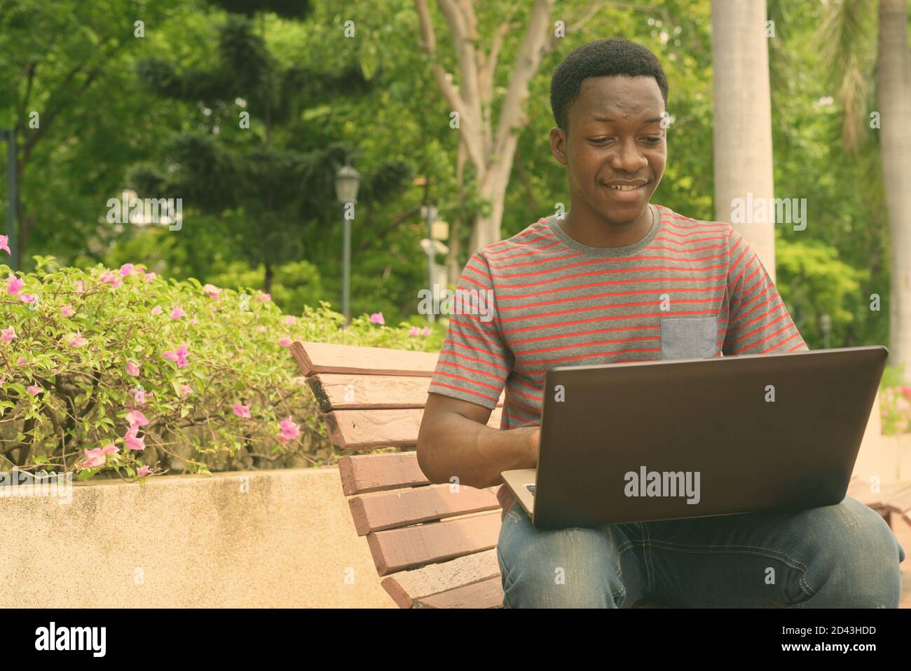 Happy african guy relaxing hi-res stock photography and images - Alamy