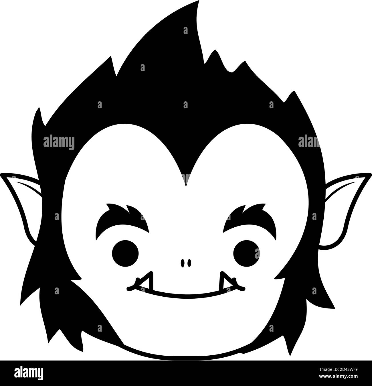 happy halloween cute wolf man head character vector illustration design ...