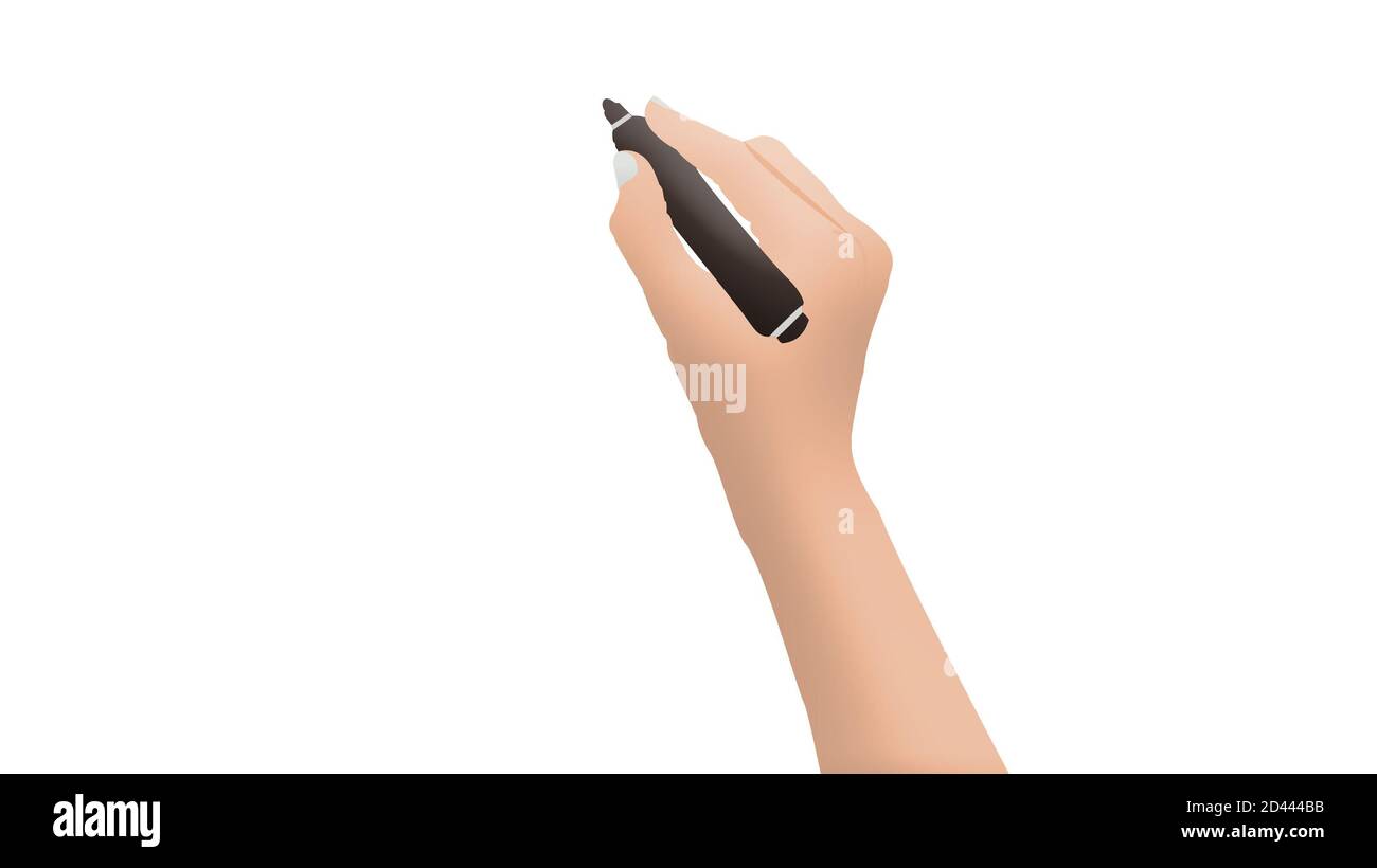 Human hand holding marker drawing Cut Out Stock Images & Pictures - Alamy