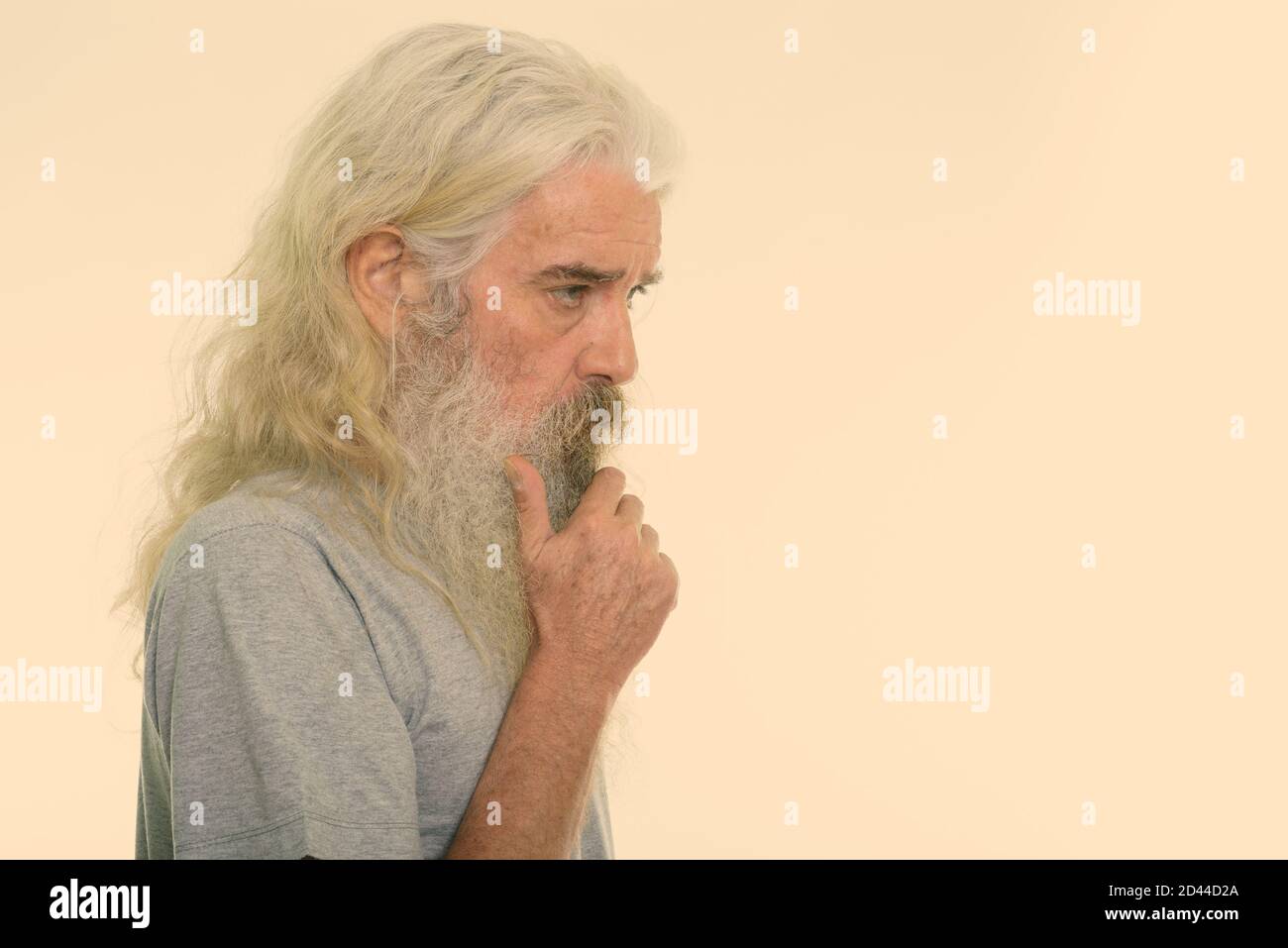 Man thinking hand on face hi-res stock photography and images - Alamy