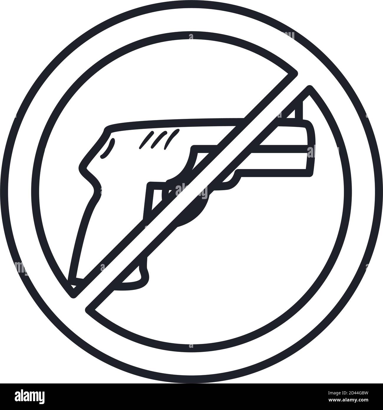 gun with ban line style icon design, Military armed forces patriotic ...