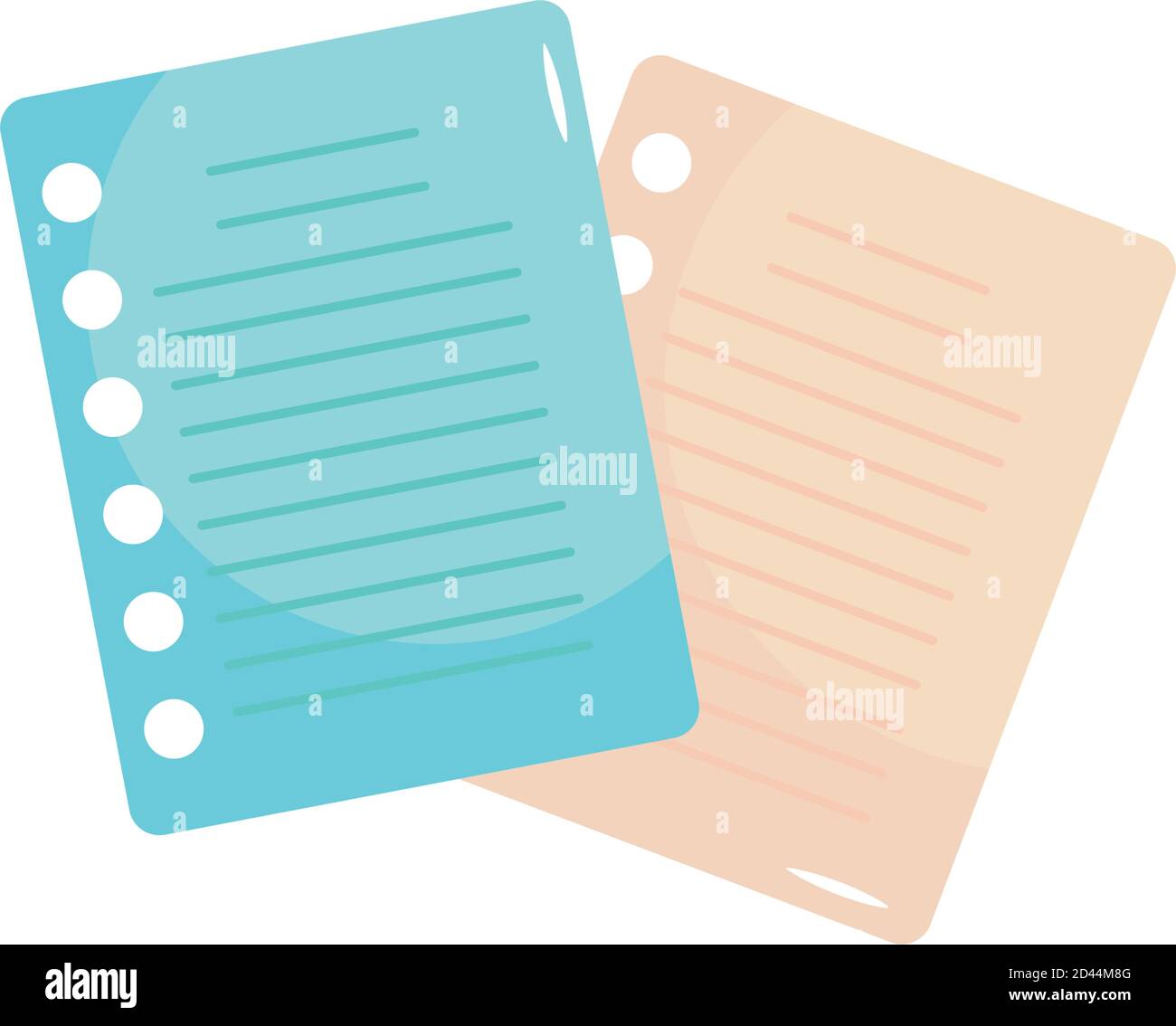 notebook pages icon over white background, flat style, vector ...