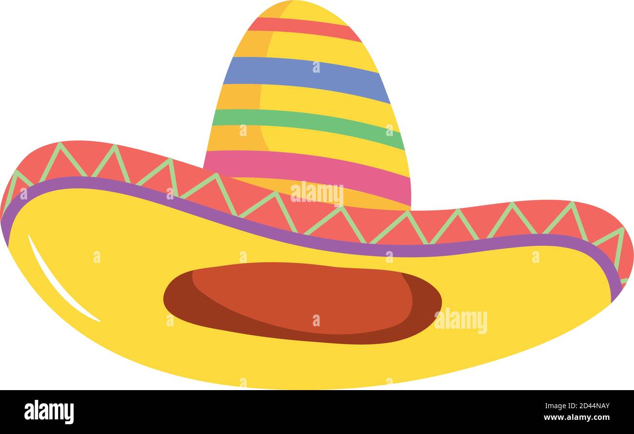 mexican hat icon over white background, flat style, vector illustration ...