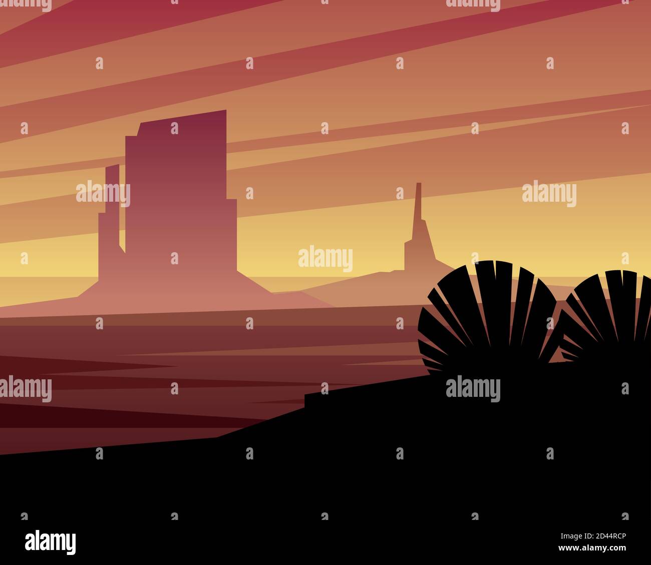 Landscape of desert rocks with leaves design, nature and outdoor theme ...