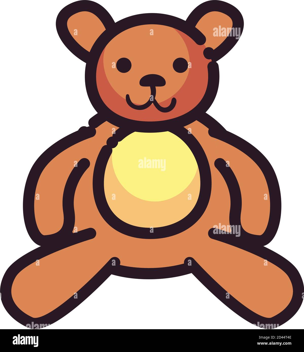 merry christmas teddy line and fill style icon design, winter season ...