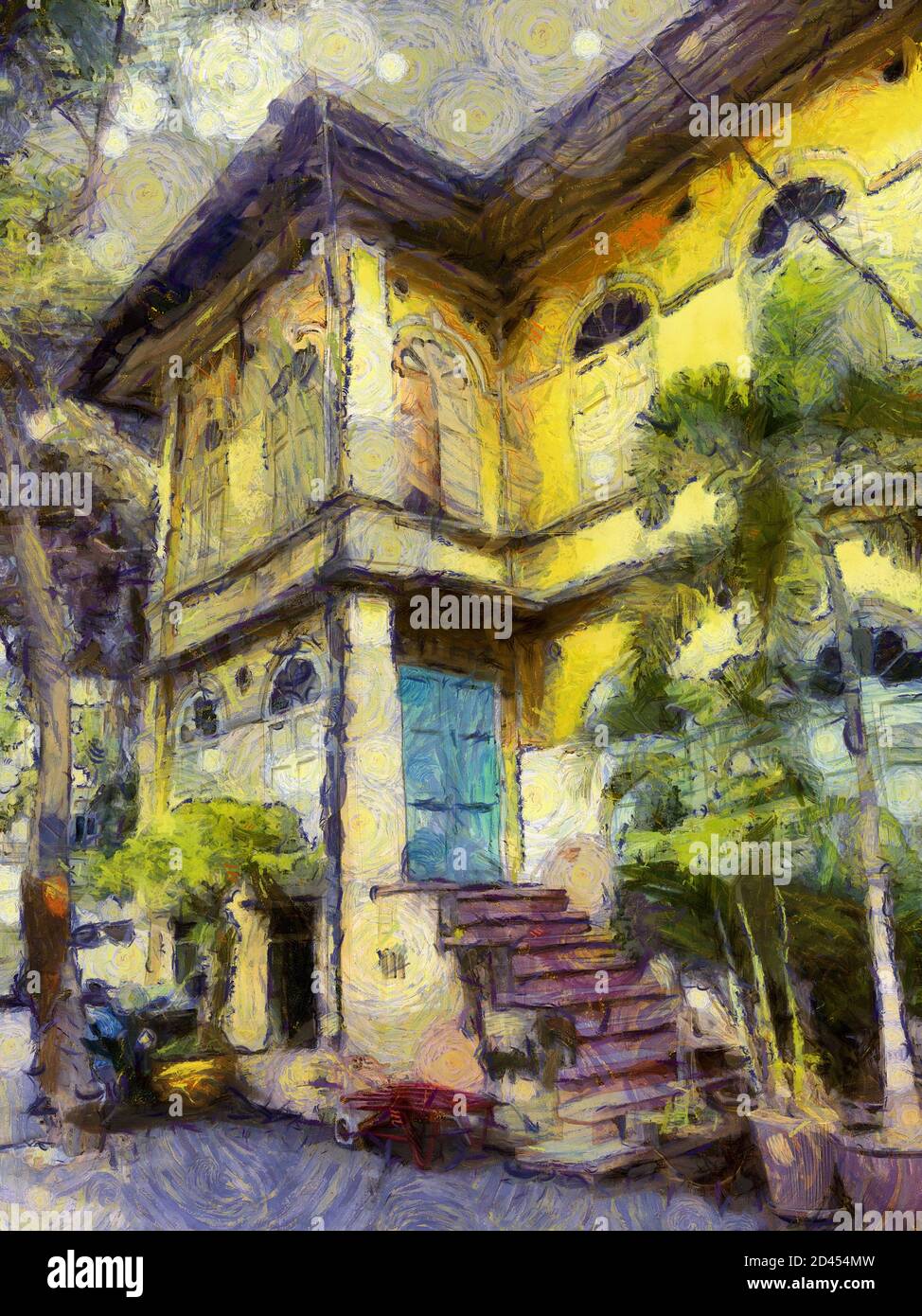 Ancient buildings in european architecture in bangkok Illustrations ...