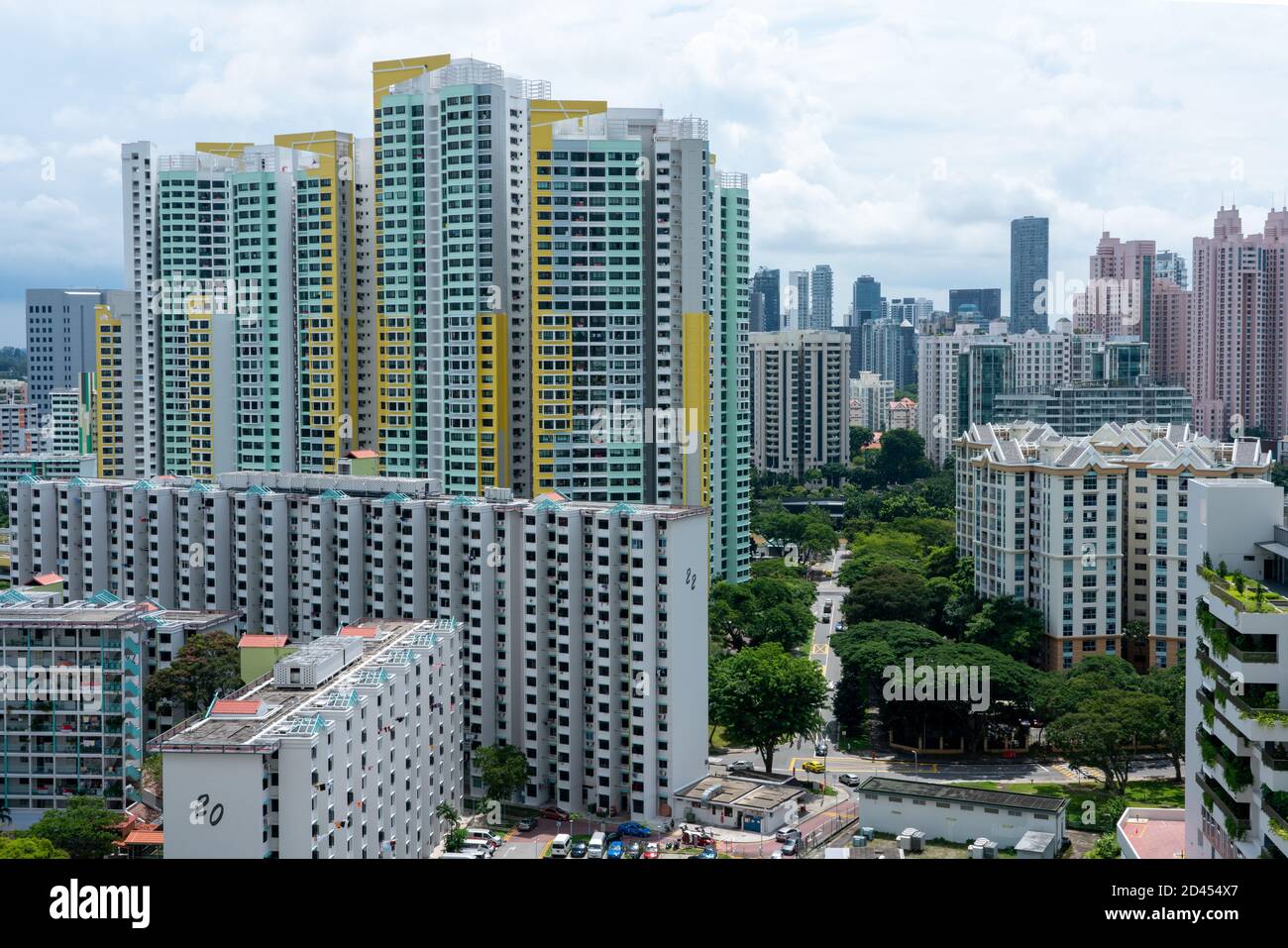 SINGAPORE, SINGAPORE - Jul 23, 2020: Panoramic view of residential ...