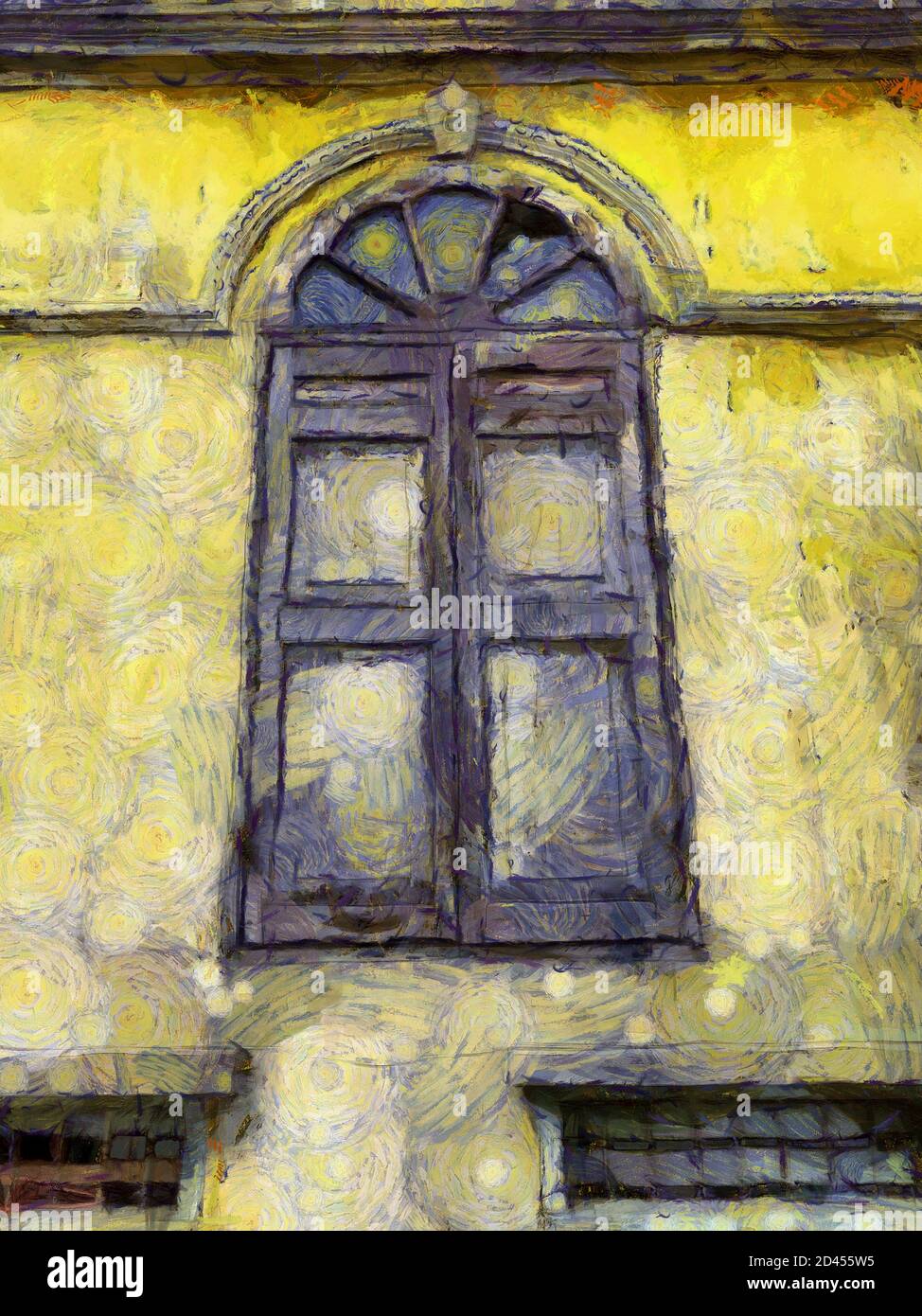 European architecture ancient wooden window Illustrations creates an ...