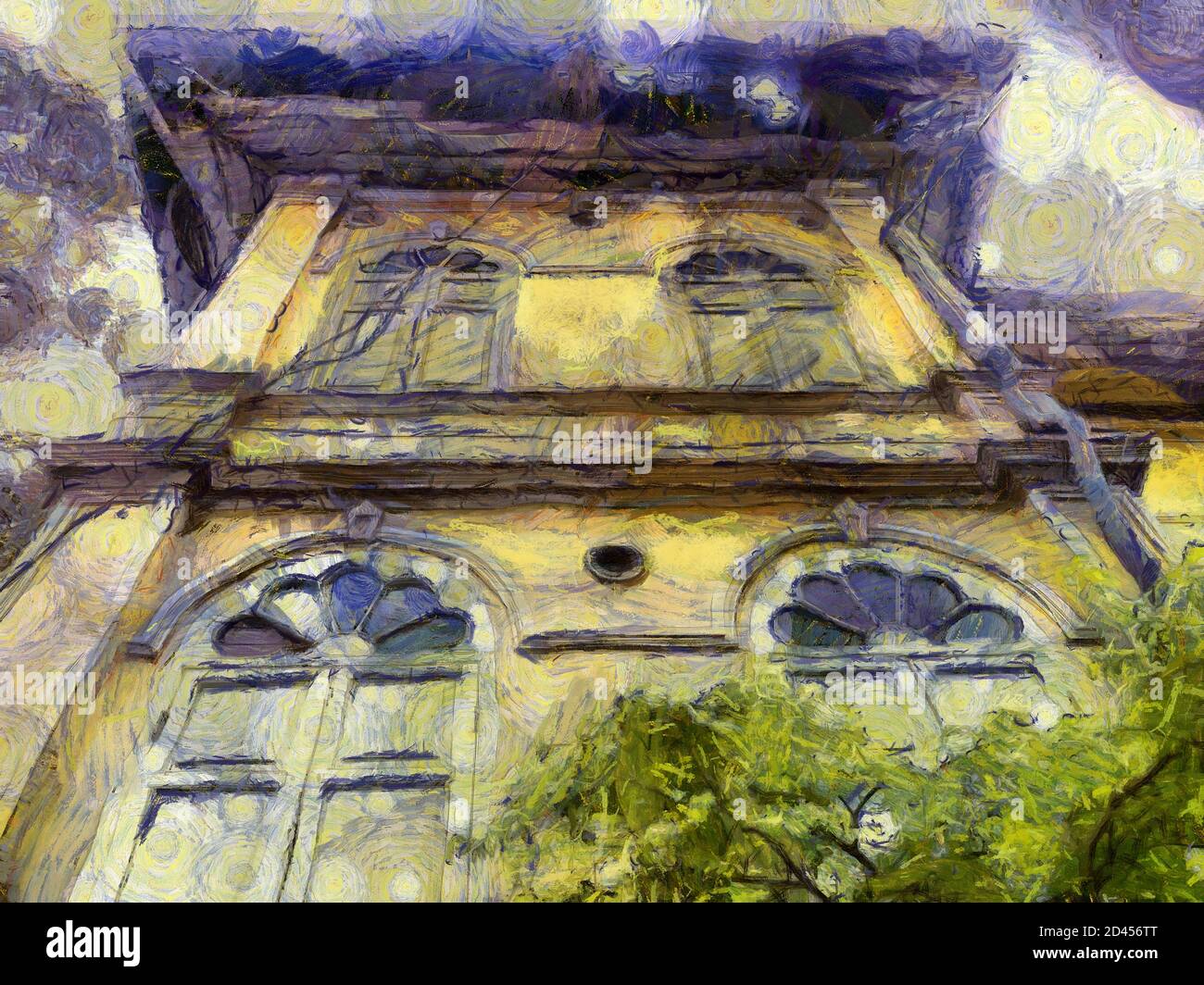 Ancient buildings in european architecture in bangkok Illustrations ...