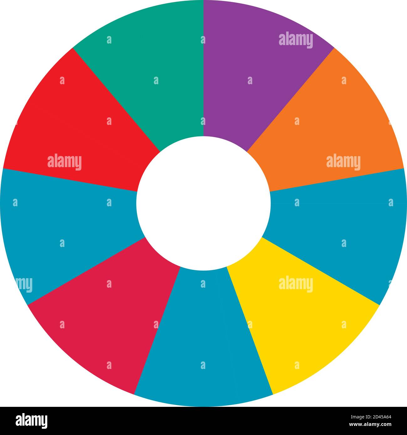 Segmented circle(s) from 2 to 20 parts. Circular pie-chart, pie-graph ...