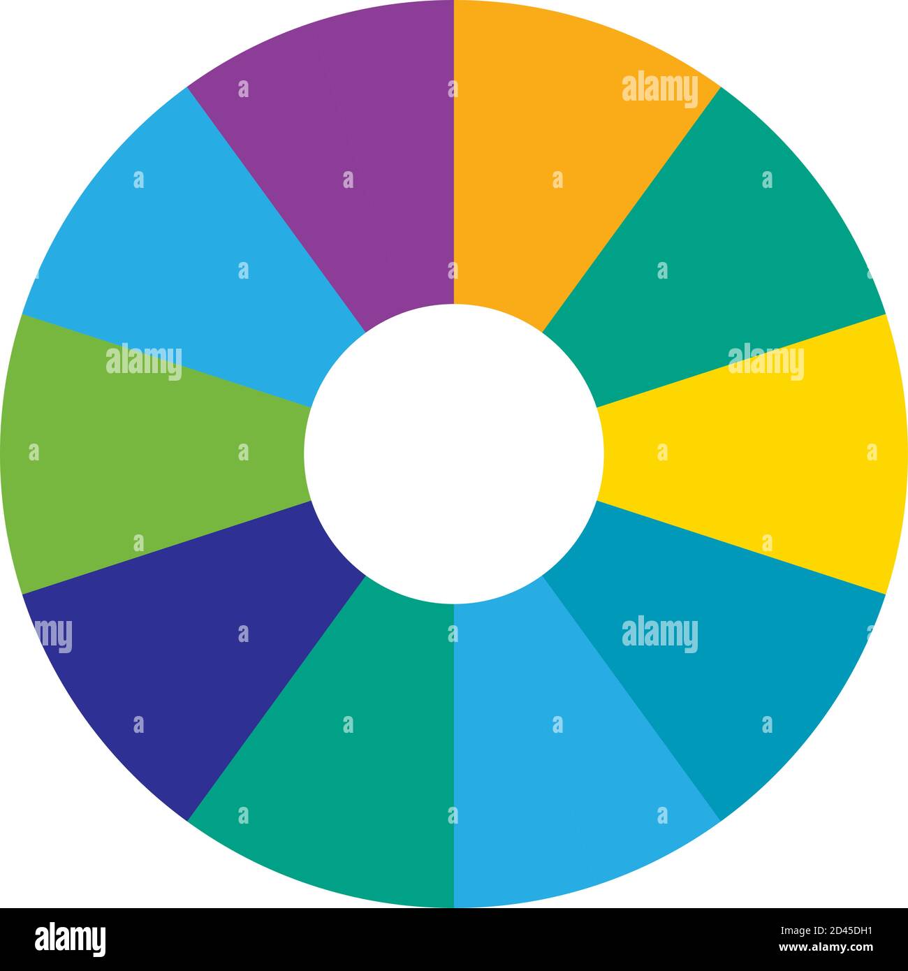 Segmented circle(s) from 2 to 20 parts. Circular pie-chart, pie-graph ...