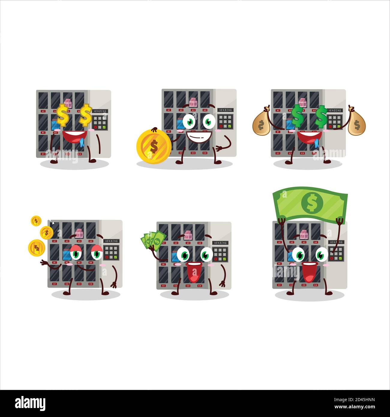 Among us vending machine cartoon character with cute emoticon bring ...