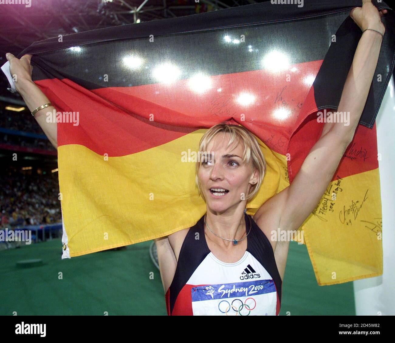 Fiona may celebrates with her silver medal hi-res stock photography and ...
