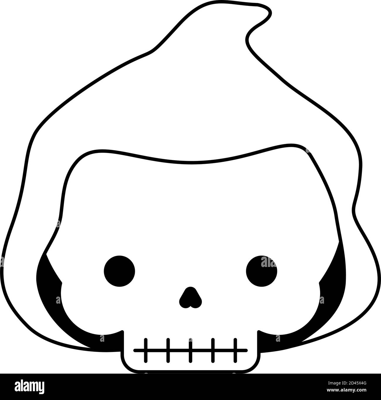 happy halloween cute death head character vector illustration design ...