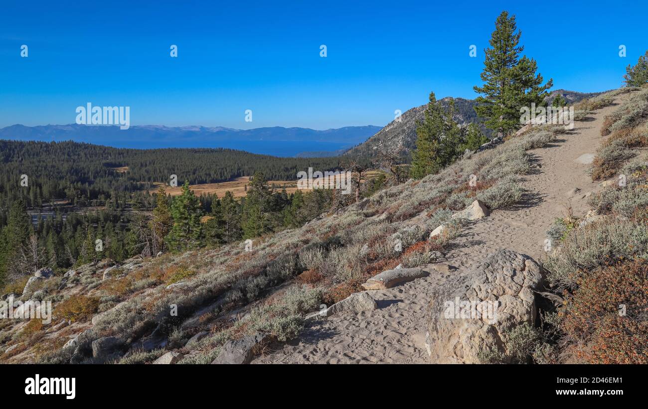 Mt. Rose Summit trail with Lake Tahoe views Stock Photo - Alamy