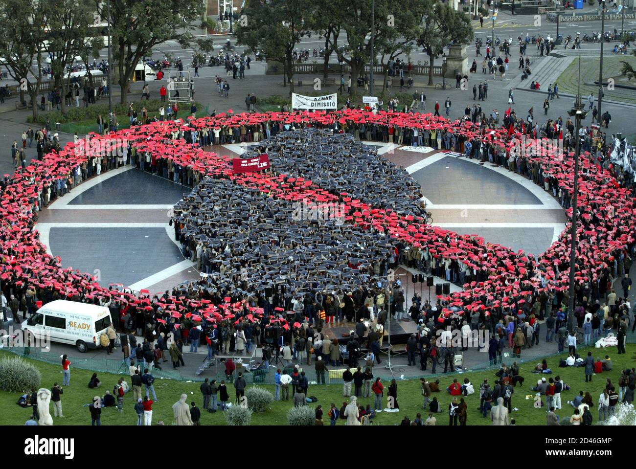 Symbol peace protest aerial hi-res stock photography and images - Alamy
