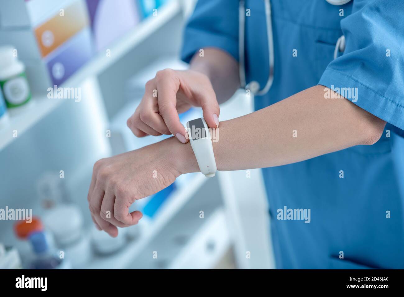 Close up picture of a human hand with a smartwatch Stock Photo - Alamy