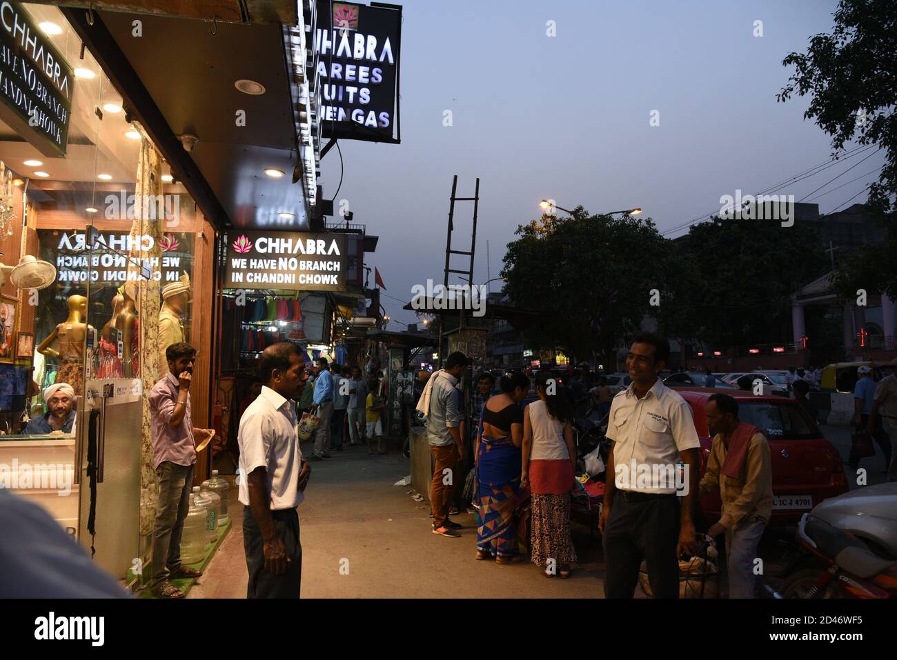 DELHI, INDIA - Street shopping at Chandni Chowk. People walking through ...